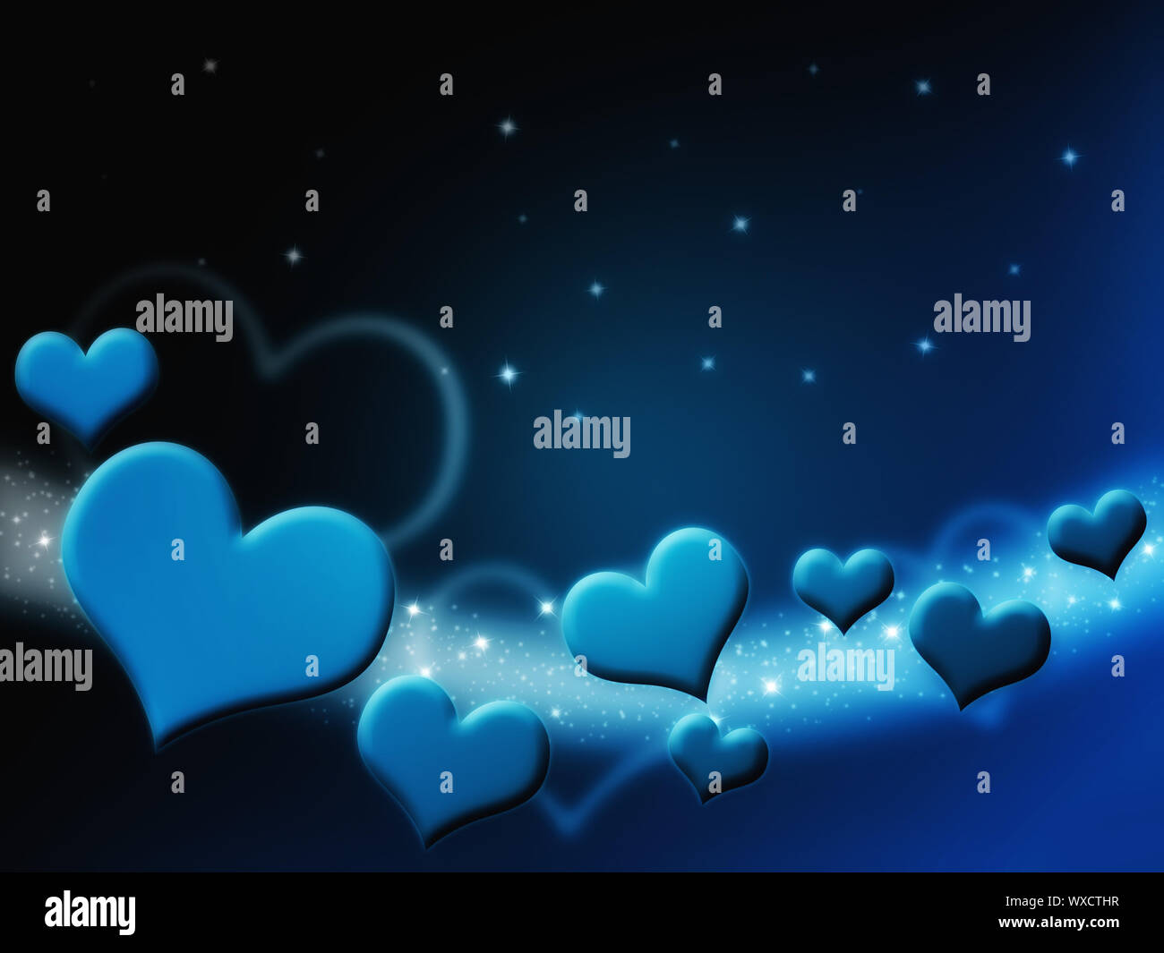 Blue Hearts And Stars