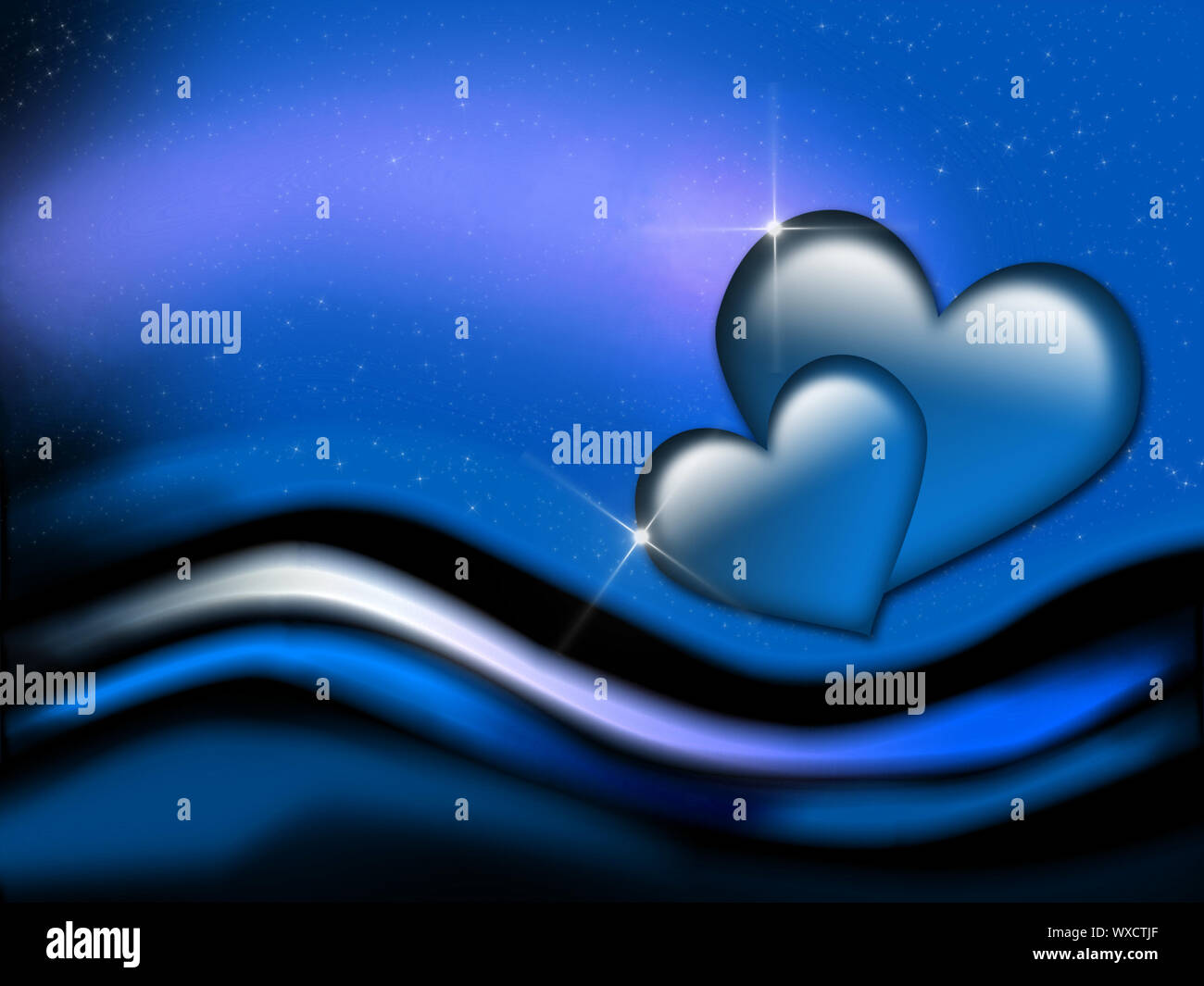 Blue Hearts And Stars