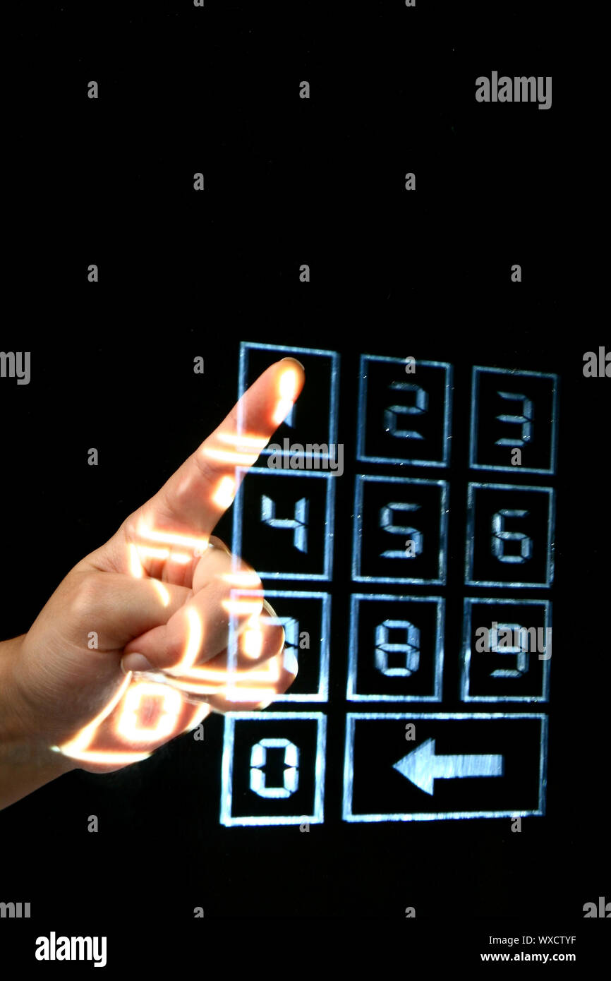 enter secret code on numpad security control Stock Photo - Alamy