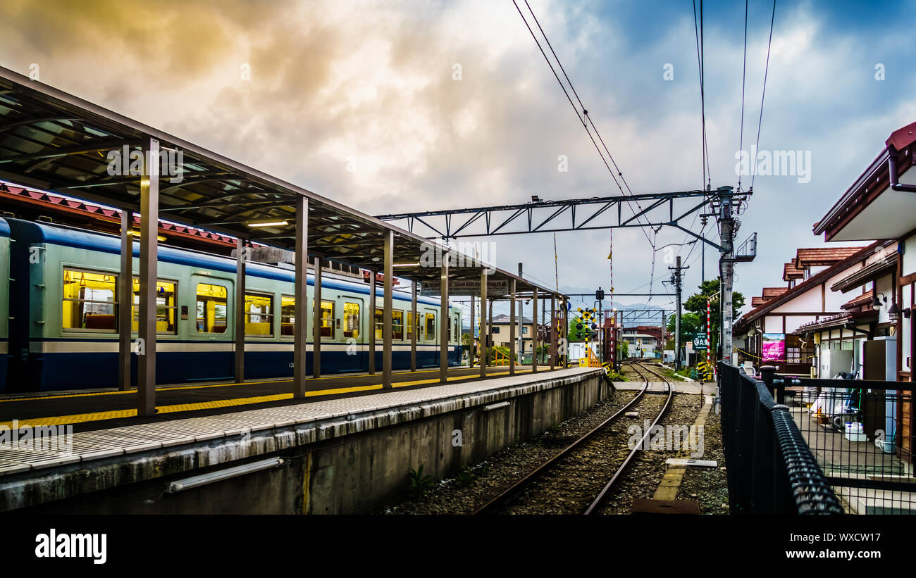 Tokyo, Japan - May 13, 2019: Kawaguchiko Station is a railway station ...