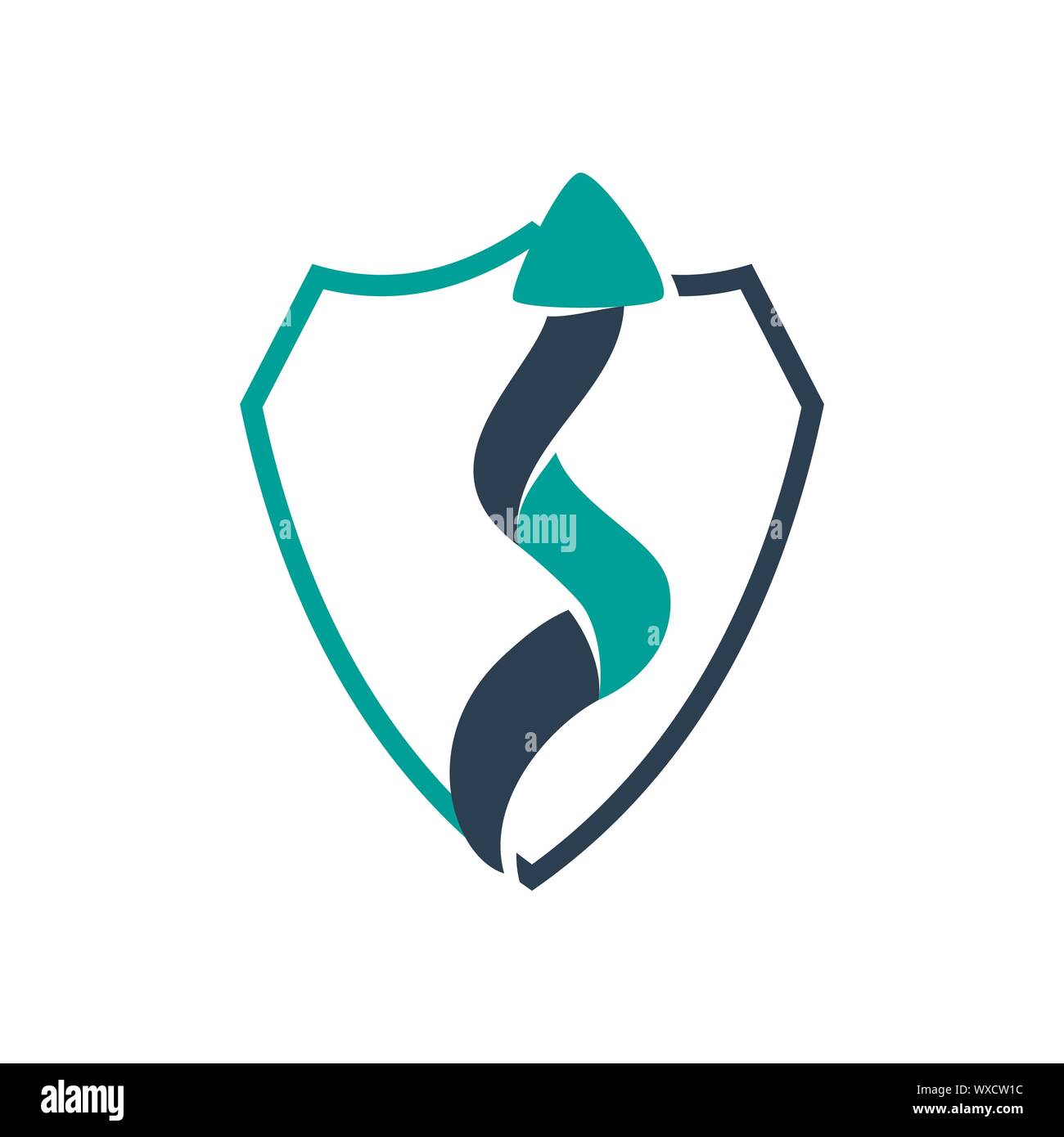 Shield Protection Arrow Direction Vector color Isolated Stock Vector ...