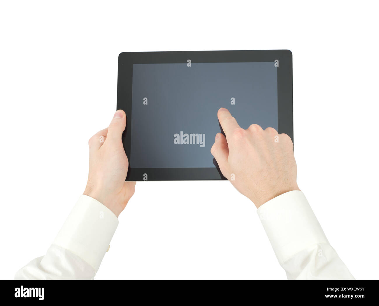 hands holding the tablet computer Stock Photo - Alamy