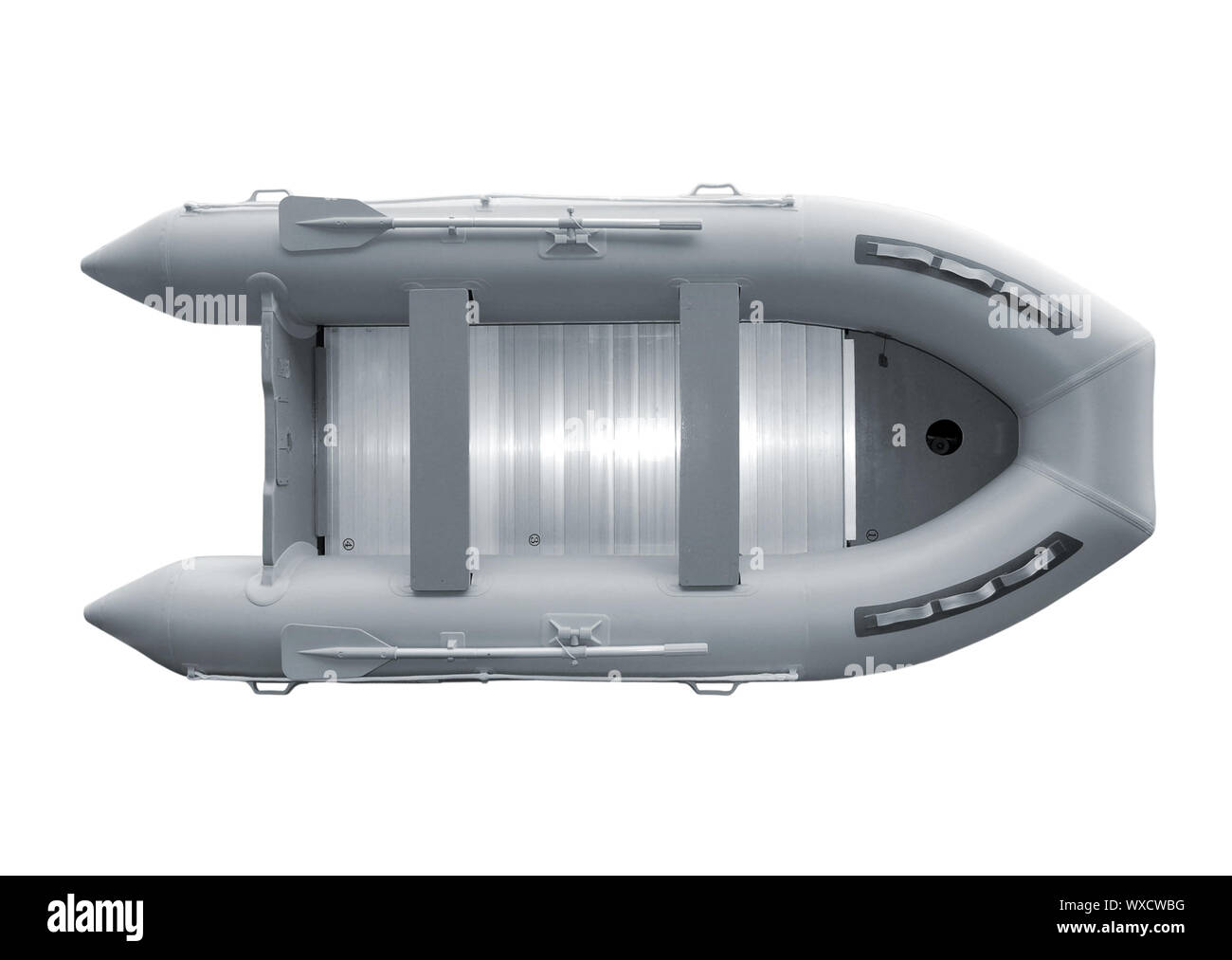 isolated inflatable boat on white background with path, plan view Stock ...