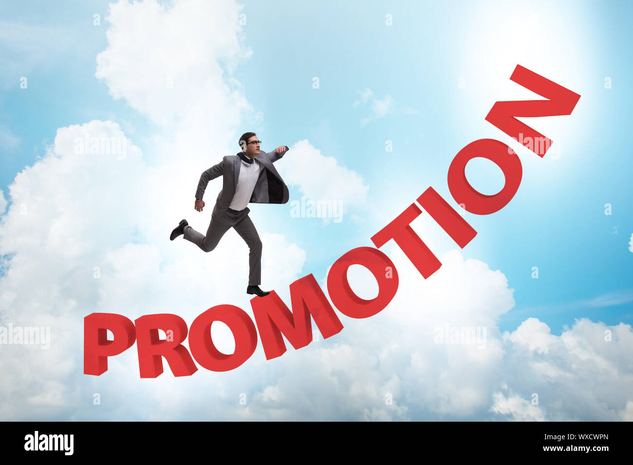 Employee in career promotion concept Stock Photo - Alamy