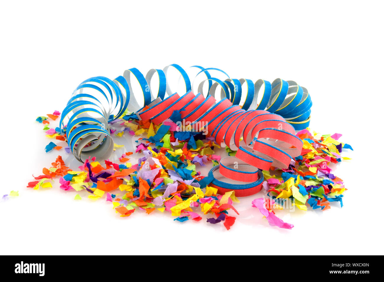 confetti for carnival or party isolated over white Stock Photo - Alamy