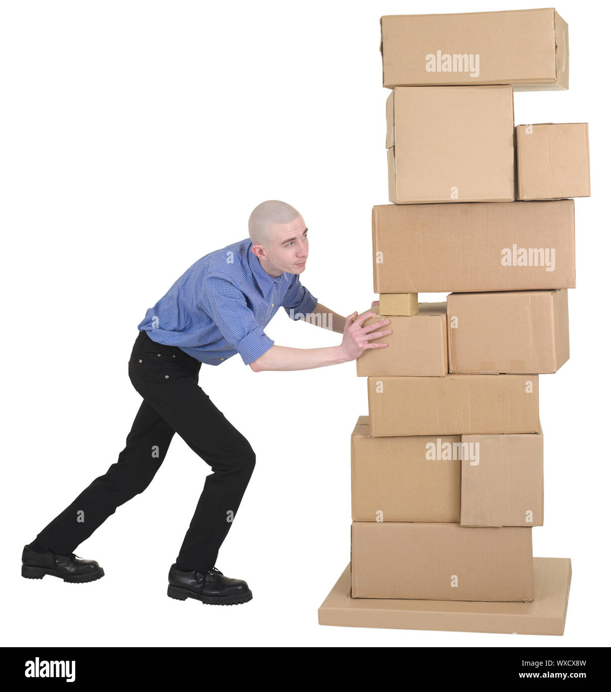 Man Pushing Box