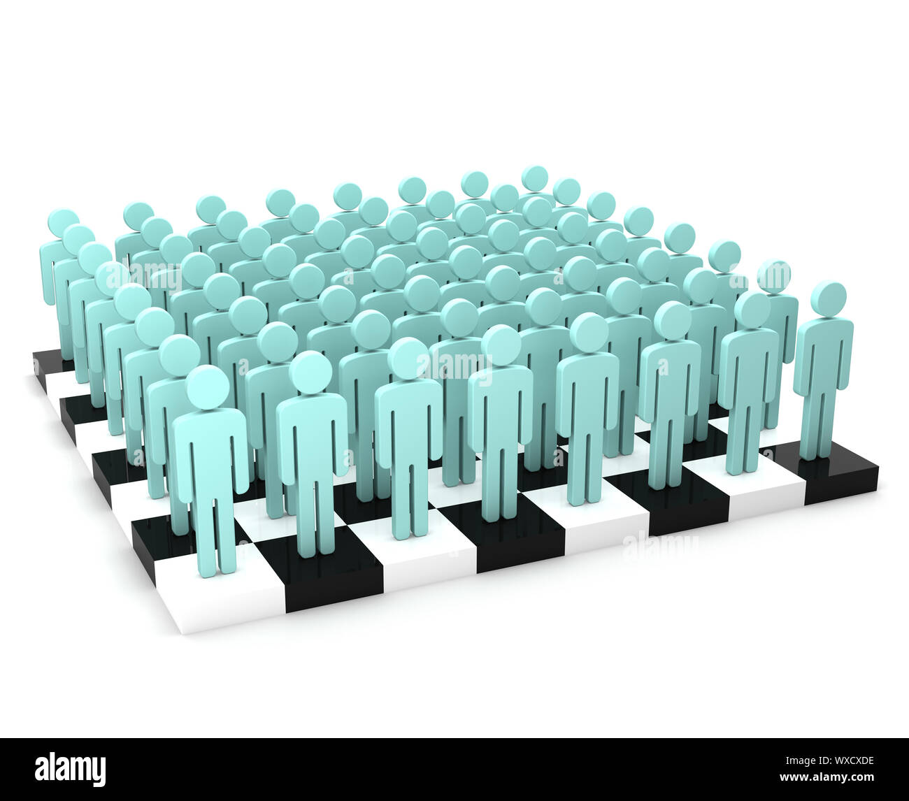 Crowd of indifferent humans-pawns on the chessboard Stock Photo - Alamy