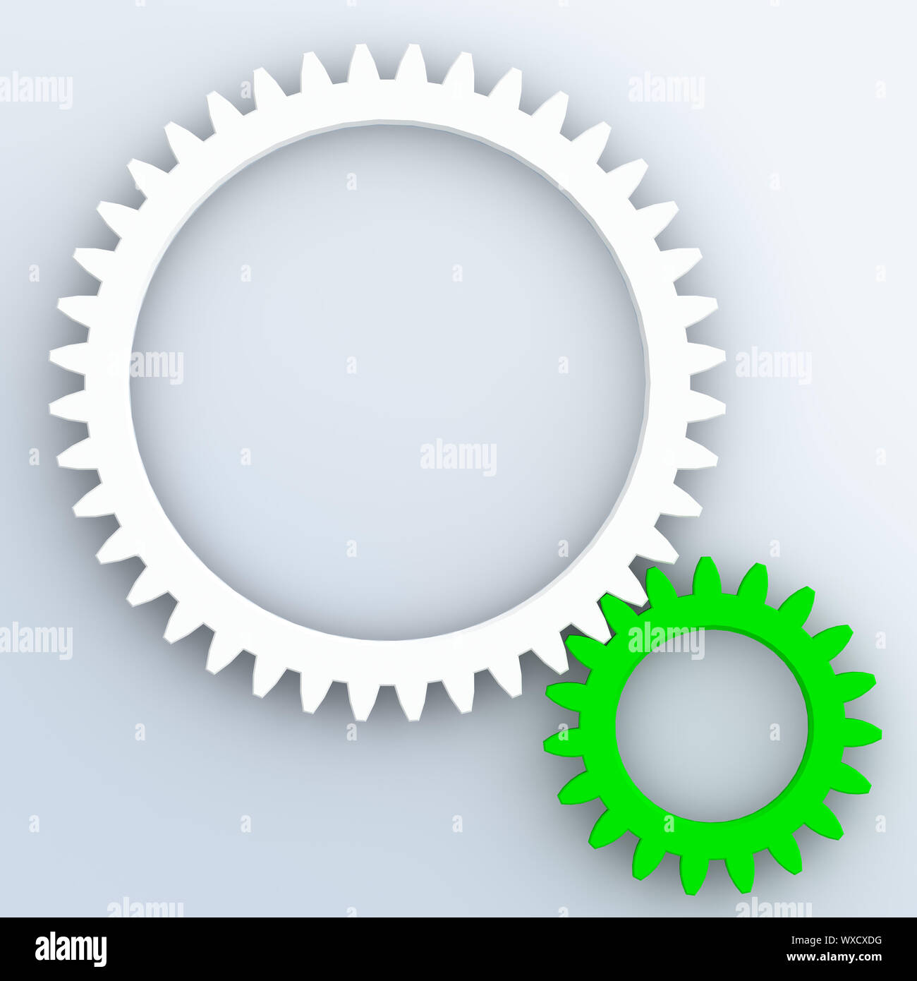 Gear System of Two Colorful Gears on the White Background Stock Photo ...