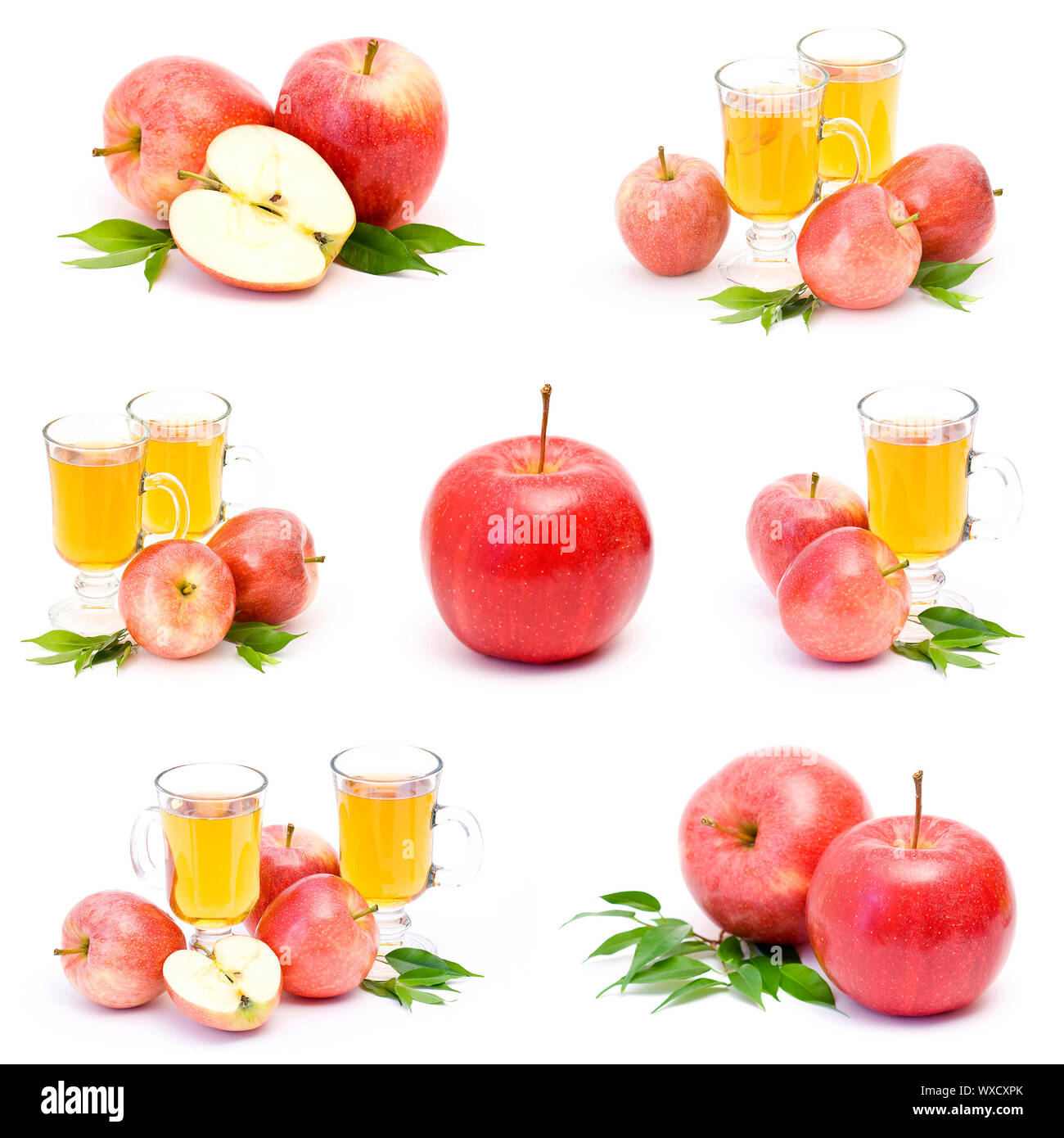 apple juice and fresh fruits - collage Stock Photo - Alamy