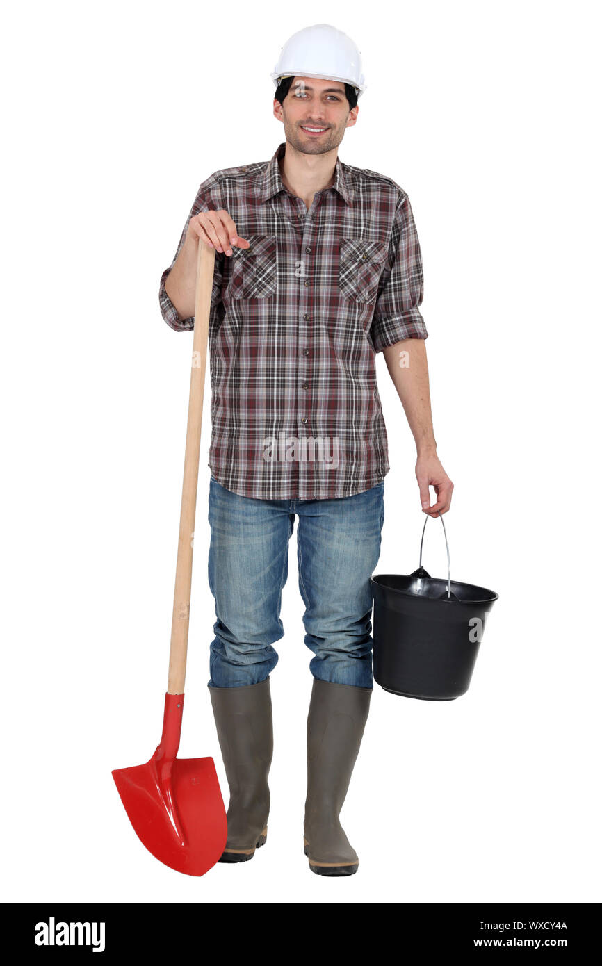 Portrait of a day labourer Stock Photo - Alamy