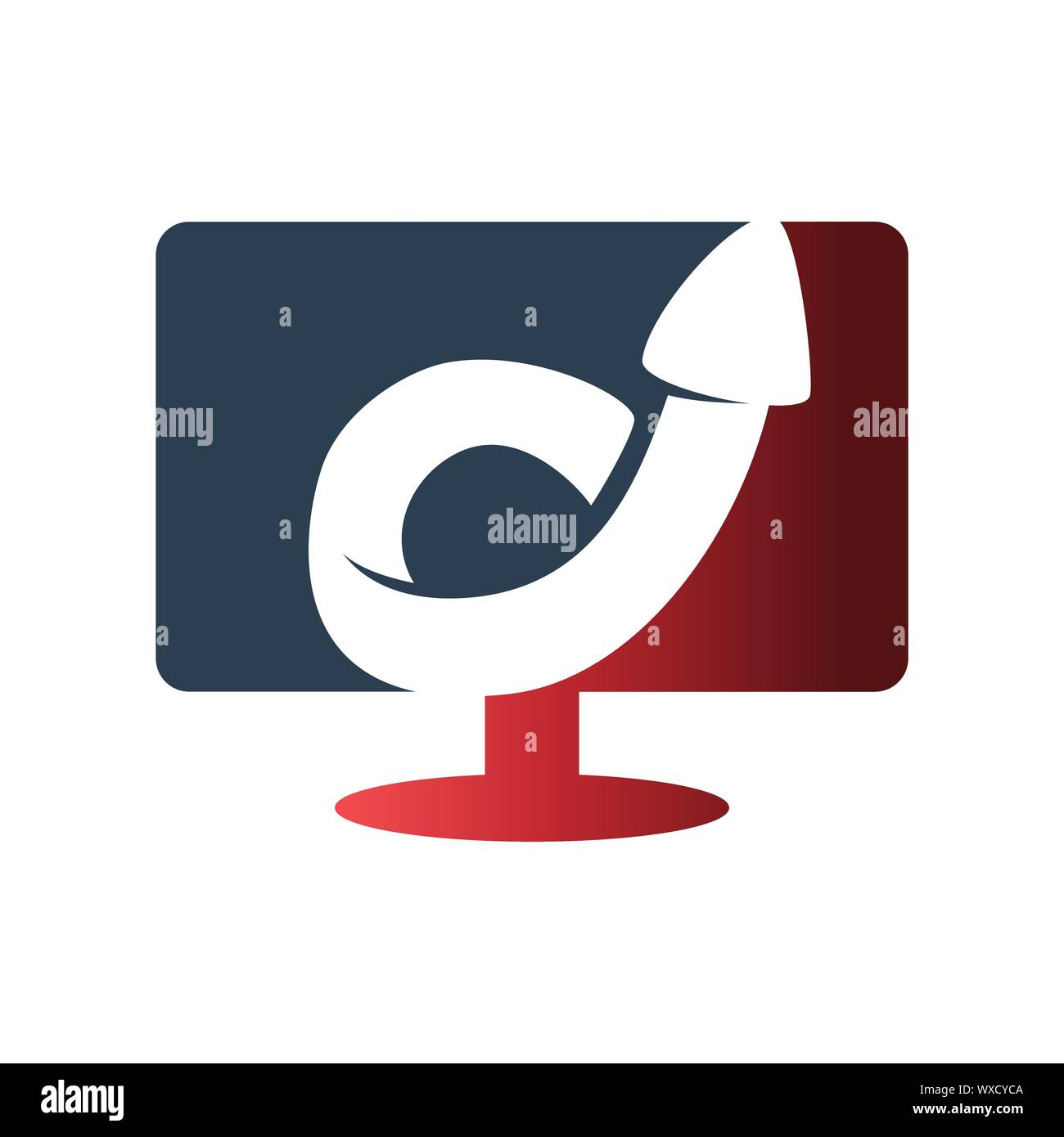 Monitor Computer Arrow Direction Vector color Isolated Stock Vector ...