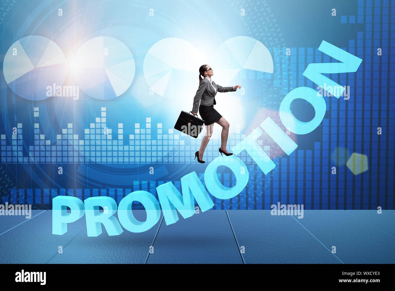 Employee in career promotion concept Stock Photo - Alamy