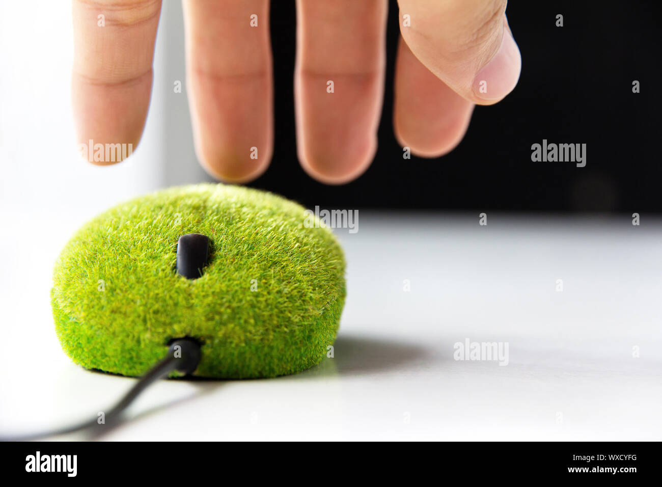 hand holding eco mouse Stock Photo - Alamy