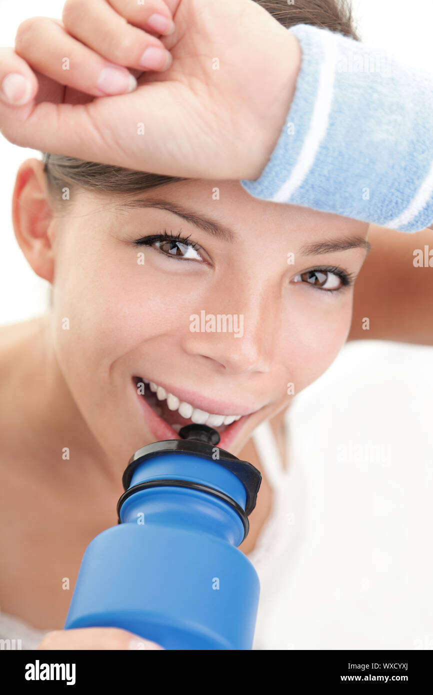 Woman sweating face closeup hi-res stock photography and images - Alamy