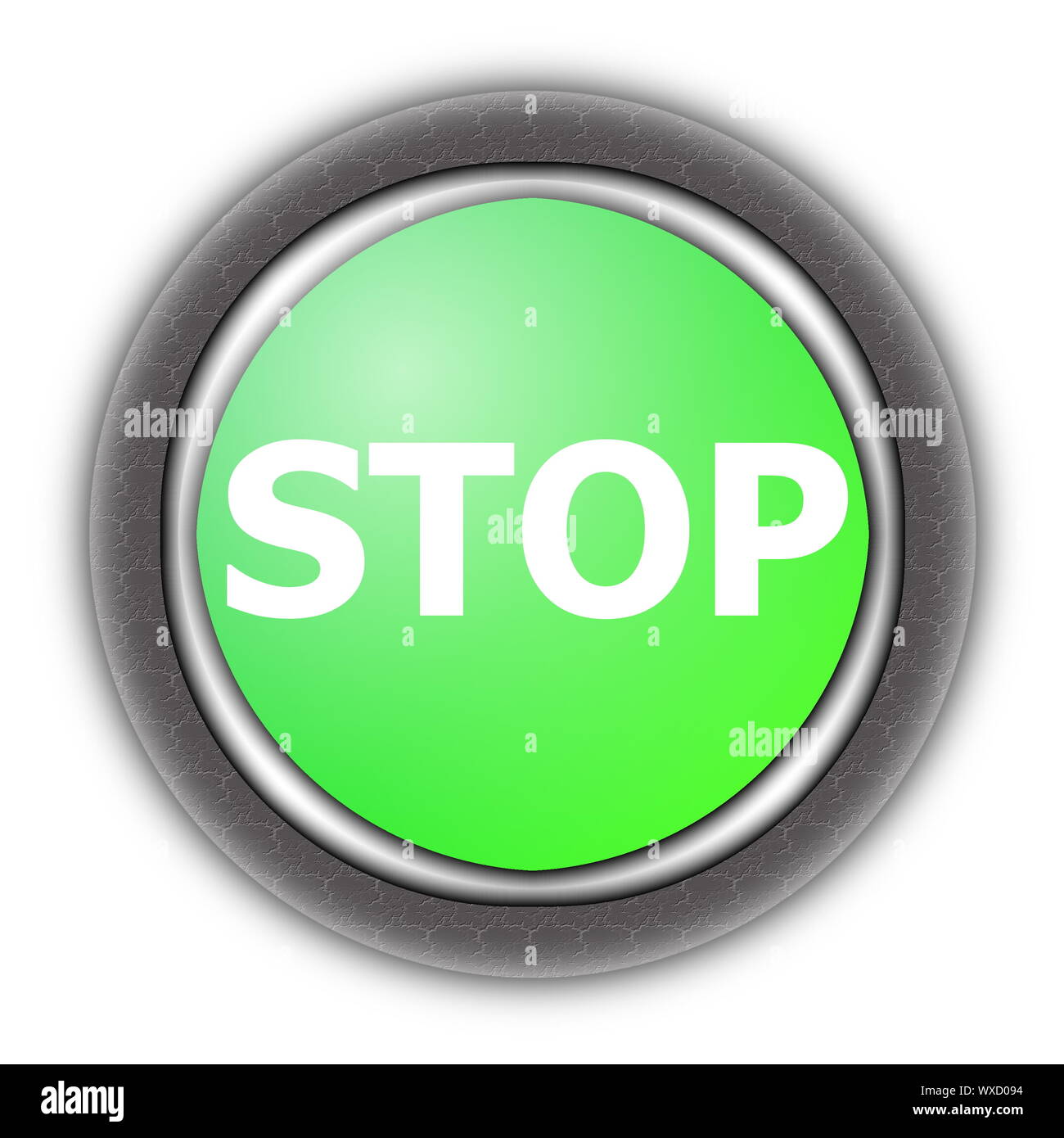 stop button isolated on a white background Stock Photo - Alamy