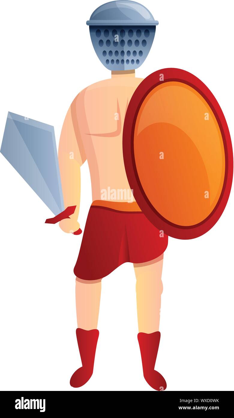 Roman gladiator icon. Cartoon of roman gladiator vector icon for web ...