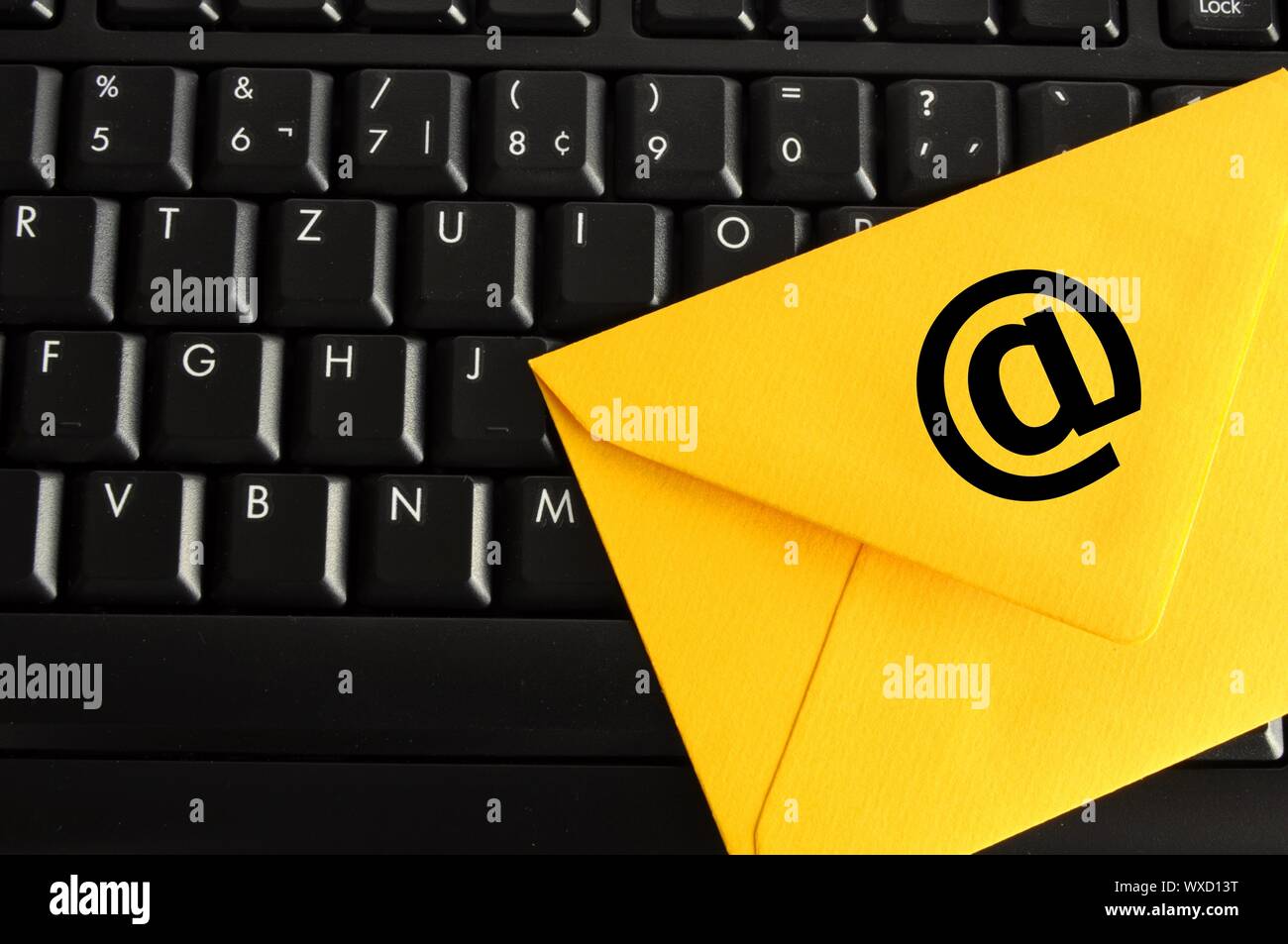 email concept with envelop and keyboard showing modern communication ...