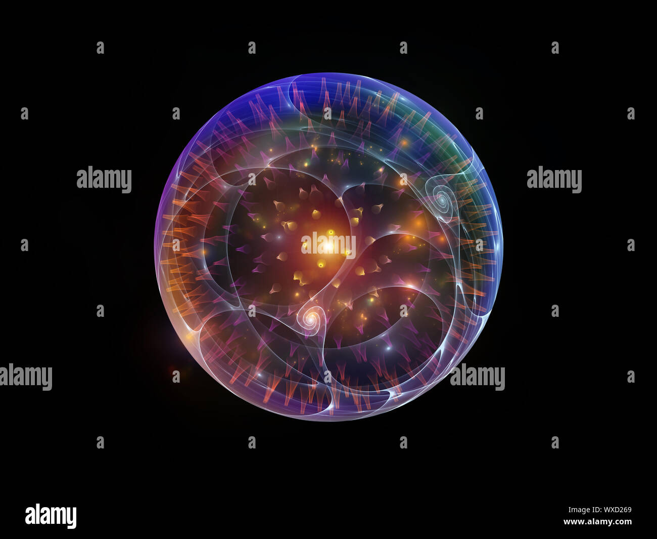 Fractal Sphere Series. Backdrop of spherical and circular fractal ...