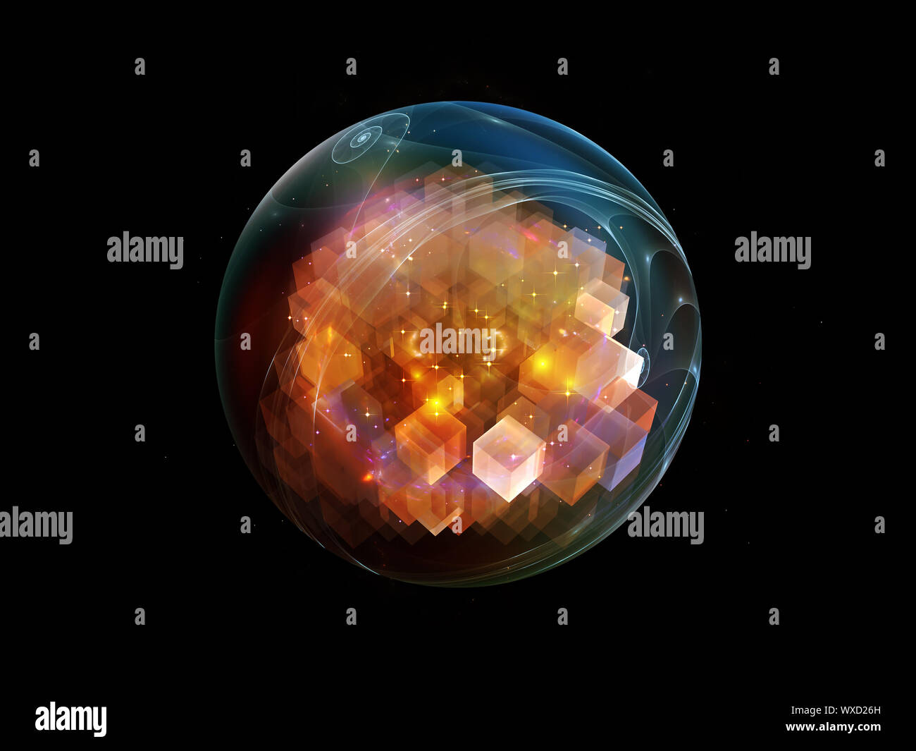 Fractal Sphere Series. Design composed of spherical and circular ...