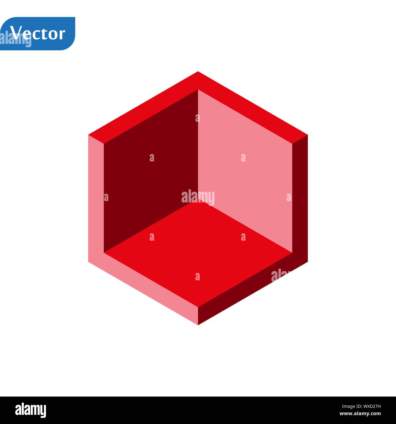 Abstract cubic icon. Isometric illustration for covers design in flat ...