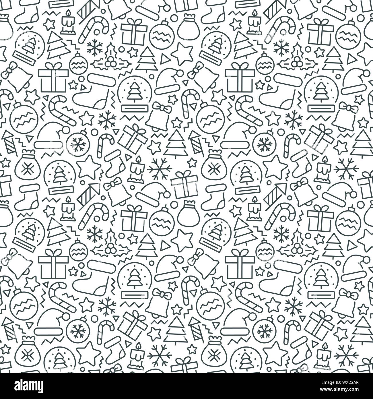 Christmas pattern vector design Black and White Stock Photos & Images ...