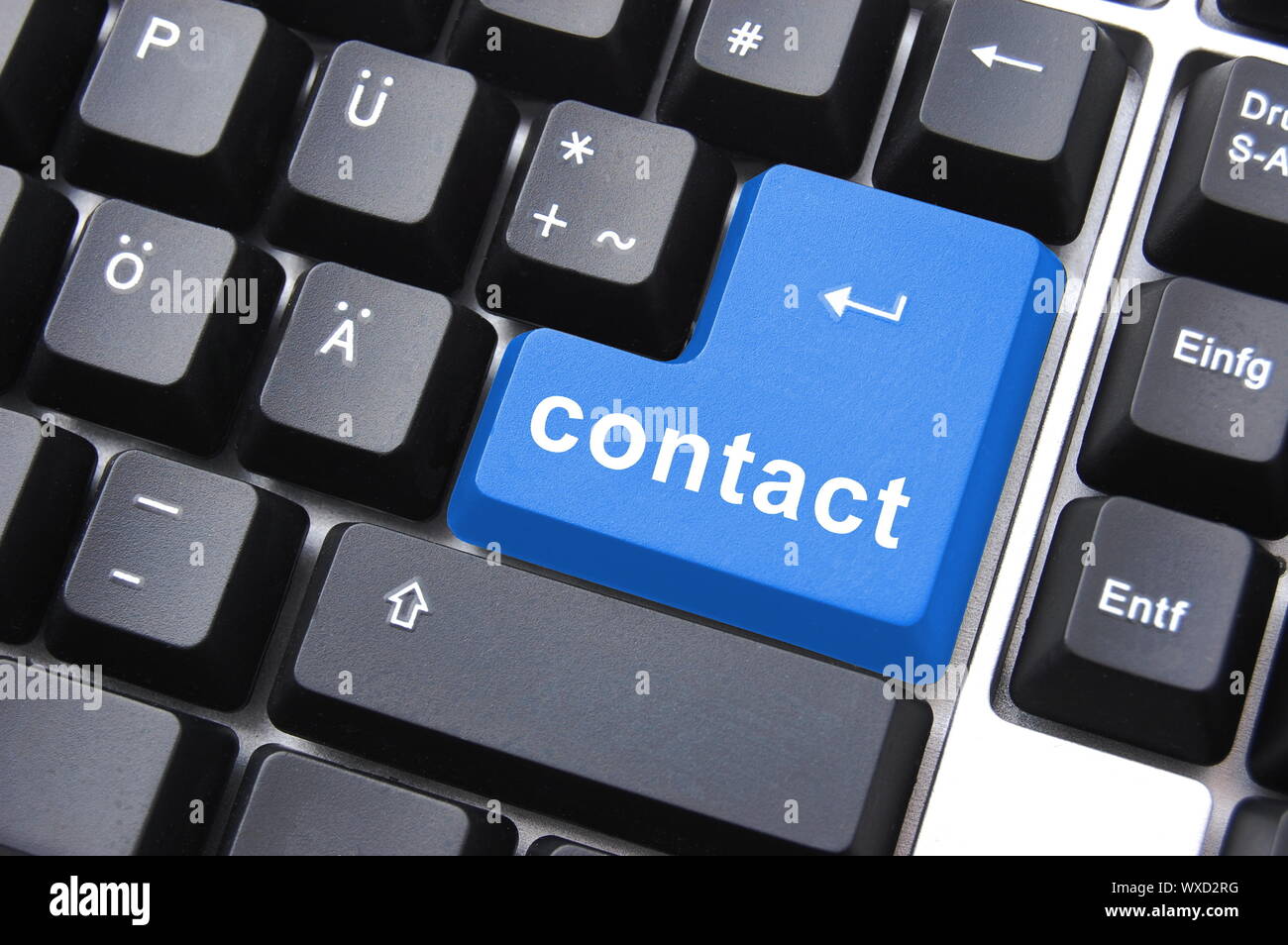 contact text written on a computer keyboard Stock Photo - Alamy