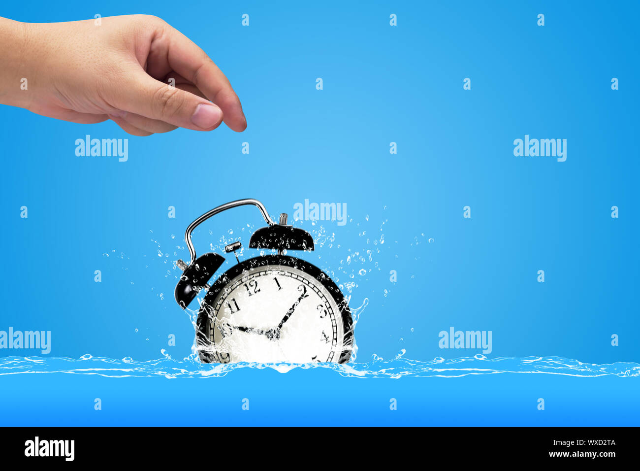 Time management concept, business failure, waste of time, alarm clock ...