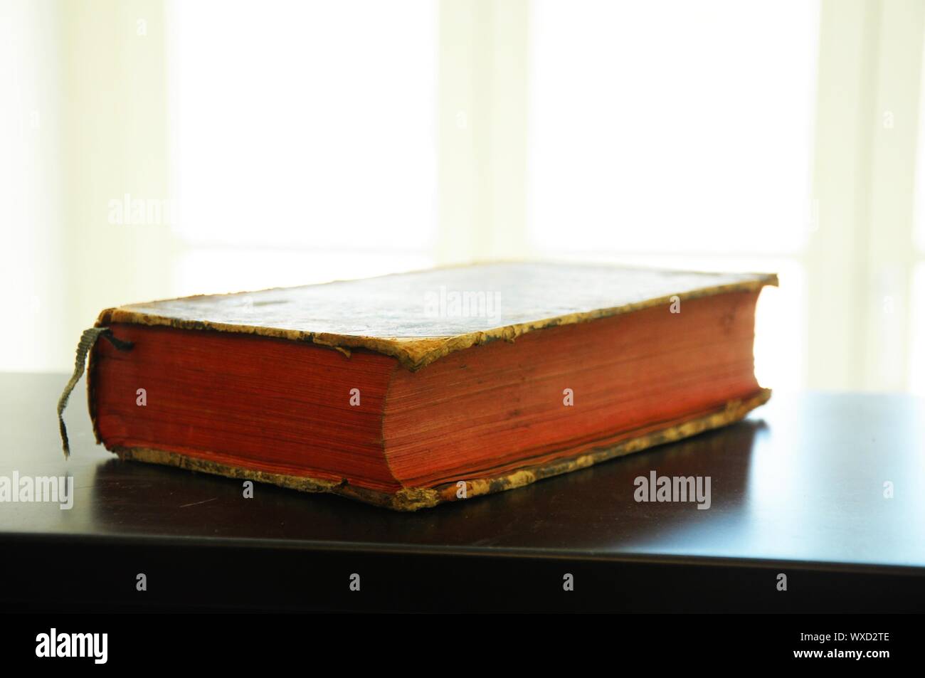 old yellow vintage books in library showing education concept Stock ...