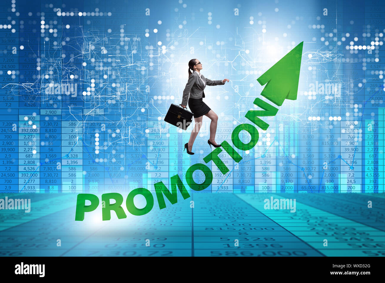 Employee in career promotion concept Stock Photo - Alamy