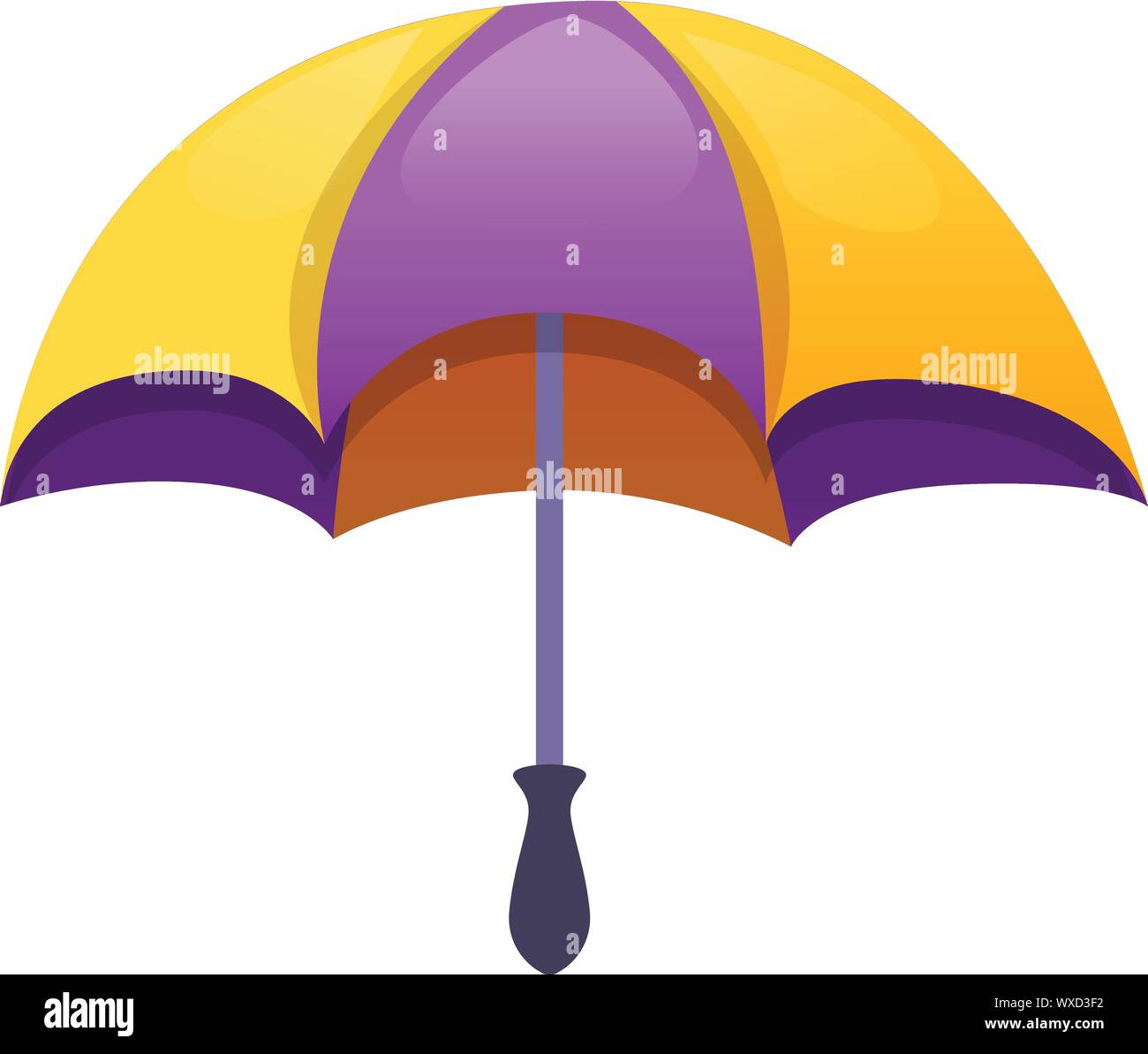 Purple yellow umbrella icon. Cartoon of purple yellow umbrella vector ...