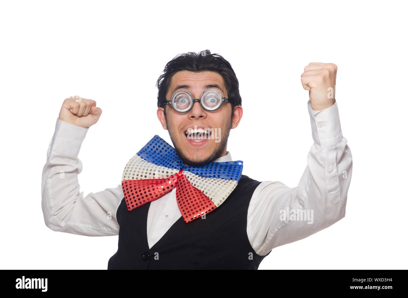 Funny man with giant bow tie Stock Photo - Alamy