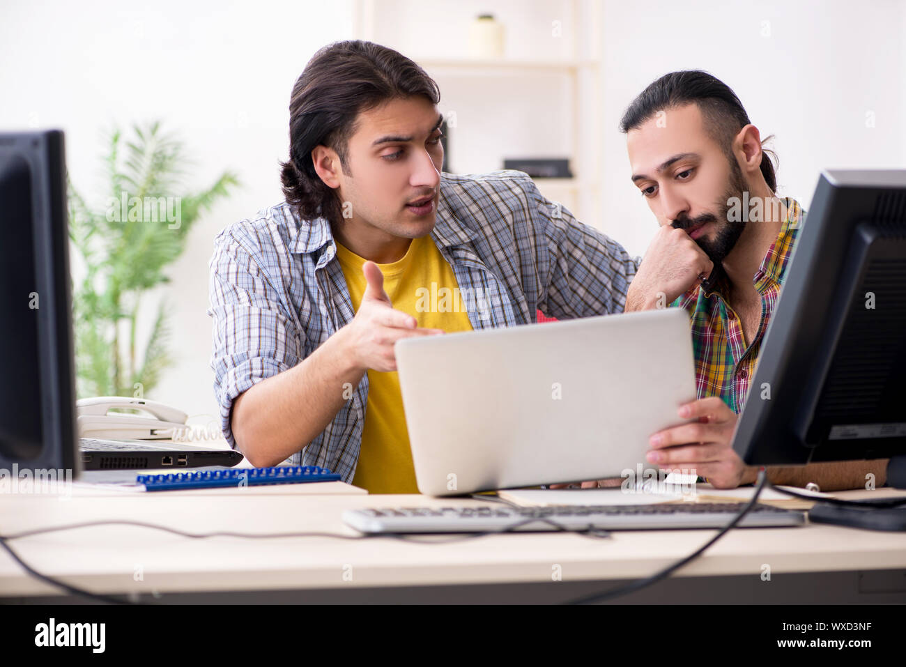 Two it specialists working in the office Stock Photo - Alamy