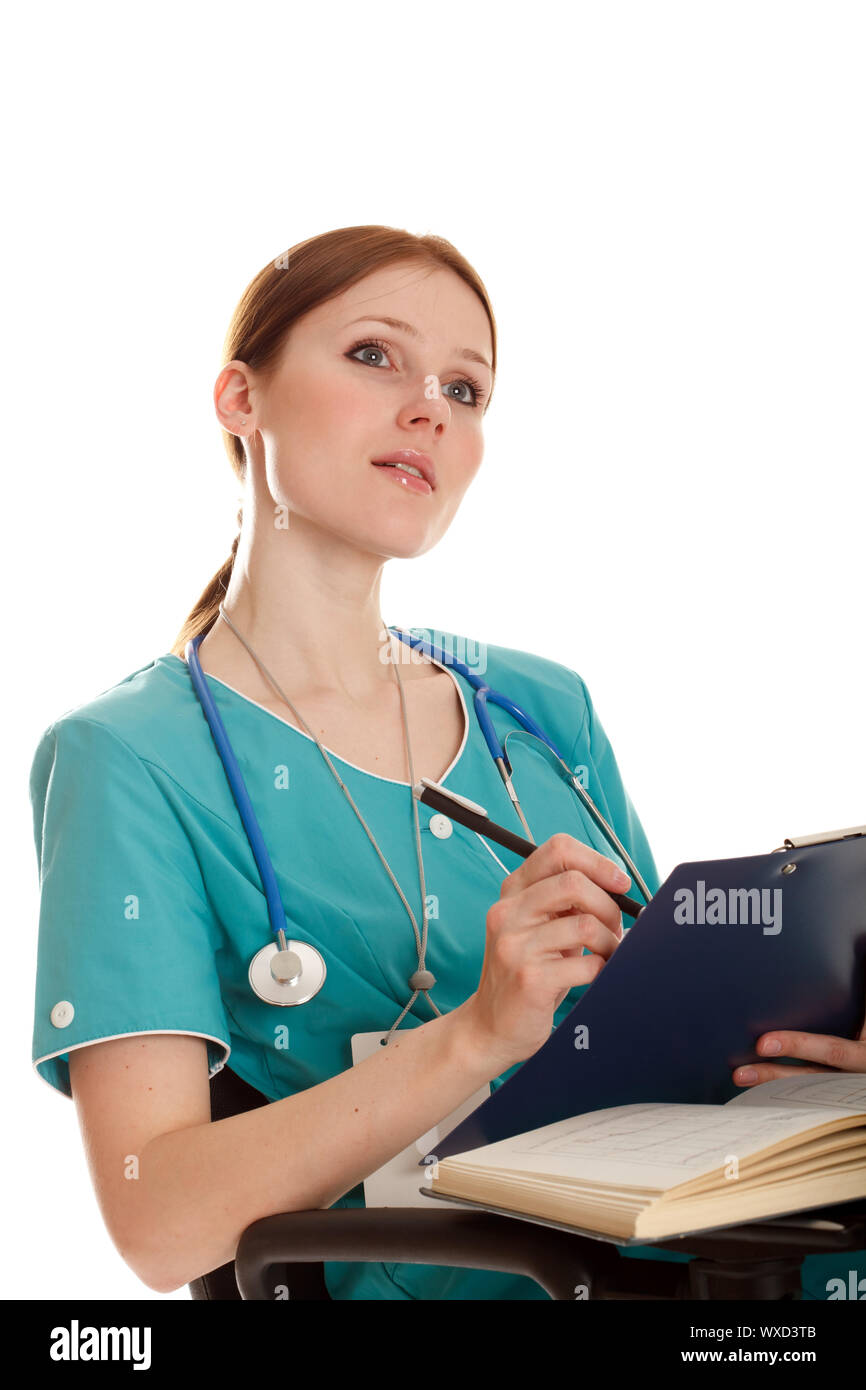 The young female student in the medical college Stock Photo - Alamy