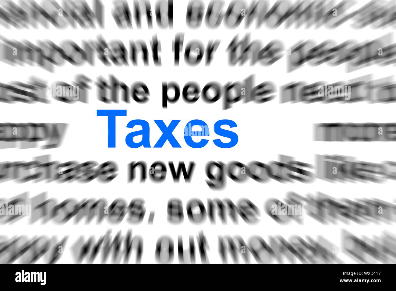 taxes written in newspaper showing business concept Stock Photo - Alamy