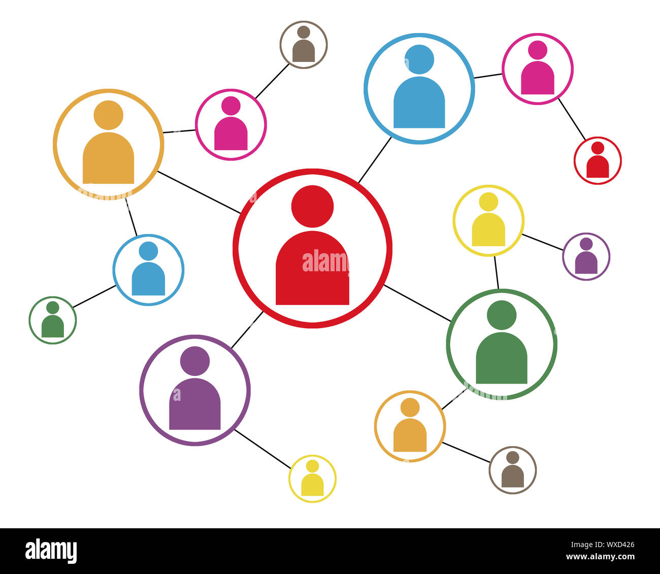 Social Network Icon Map Stock Photo - Alamy