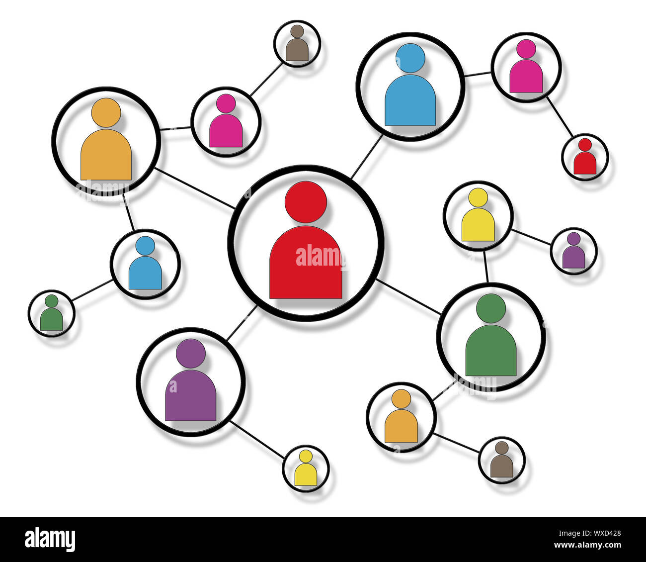 Social Network Icon Map Stock Photo - Alamy