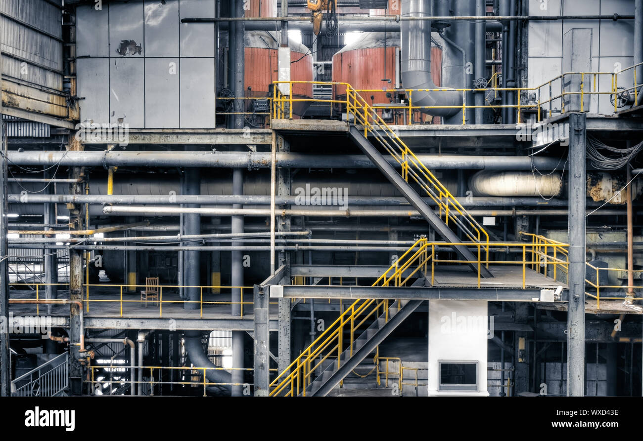 Construction of building interior of old factory Stock Photo - Alamy