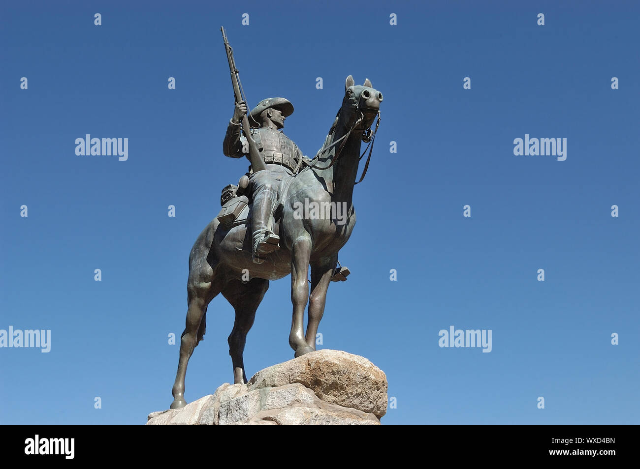 Equestrian rider statue from the German era in Windhoek, Namibia Stock ...