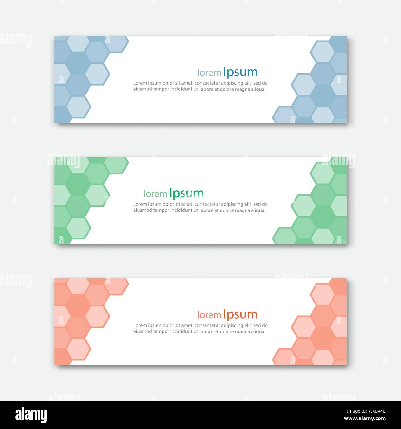 Set of abstract design banner template. Three different colors. Vector ...