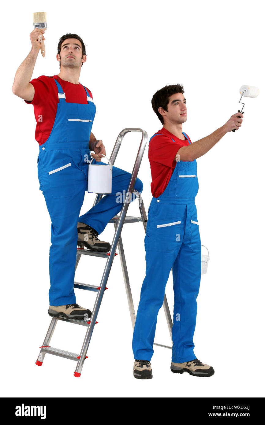 craftsman and apprentice painting Stock Photo - Alamy