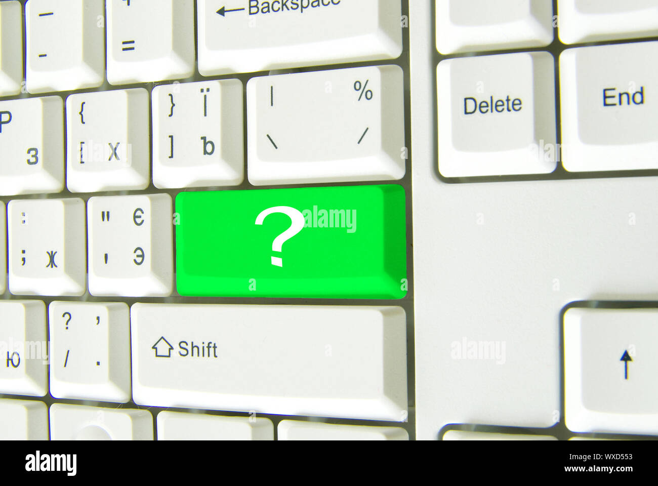 Computer keyboard green key Stock Photo - Alamy