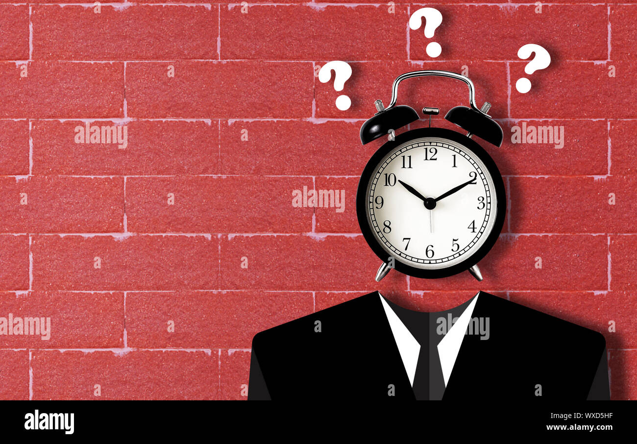 Time management concept, business planning, business man thinking about ...