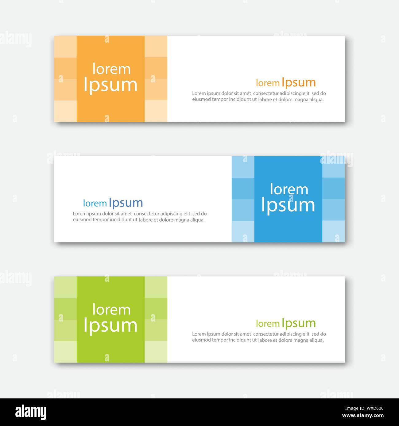 Set of abstract design banner template. Three different colors. Vector ...