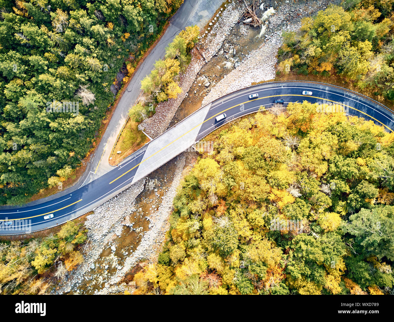 Scenic winding highway in autumn Stock Photo - Alamy