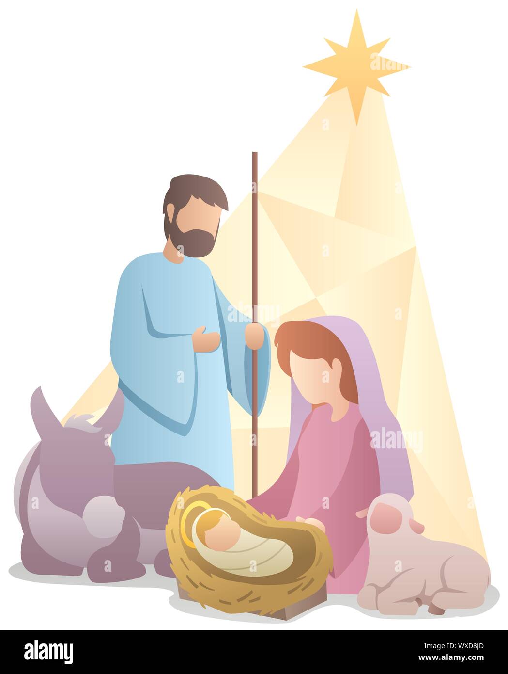 Nativity scene on christmas Stock Vector Images - Alamy