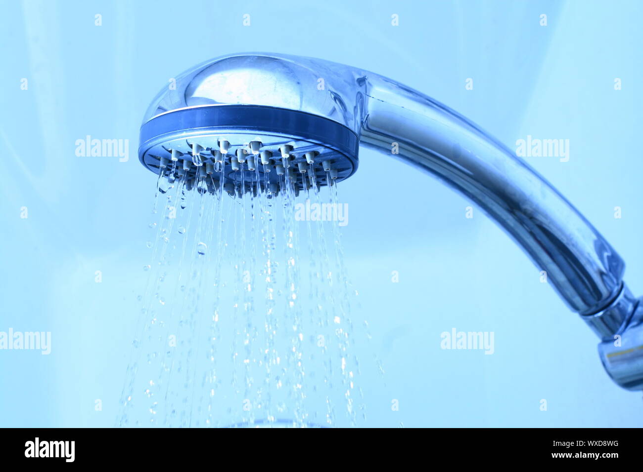 fresh shower clean blue water jet Stock Photo - Alamy