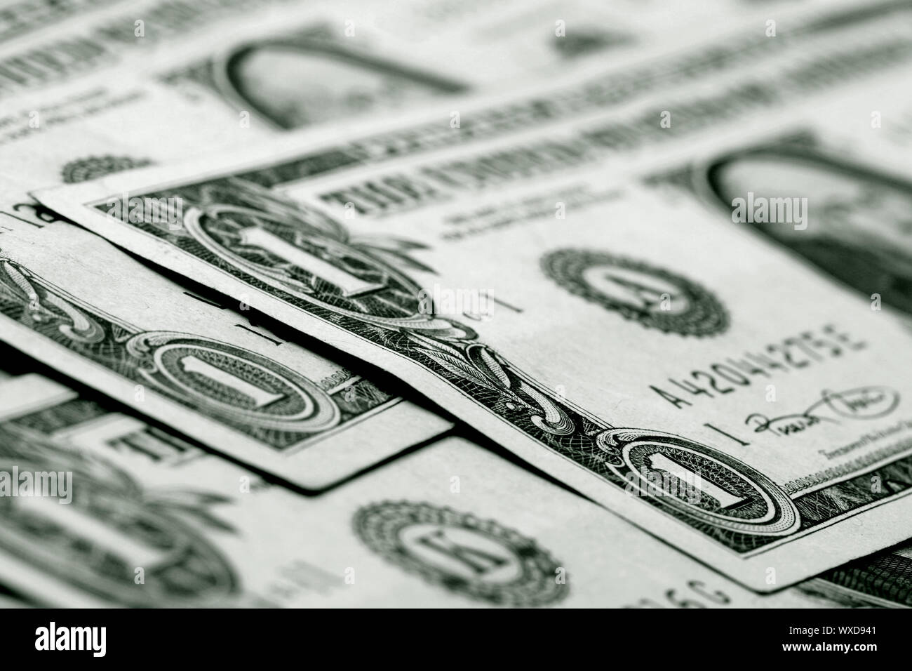 one dollar background macro close up Stock Photo - Alamy