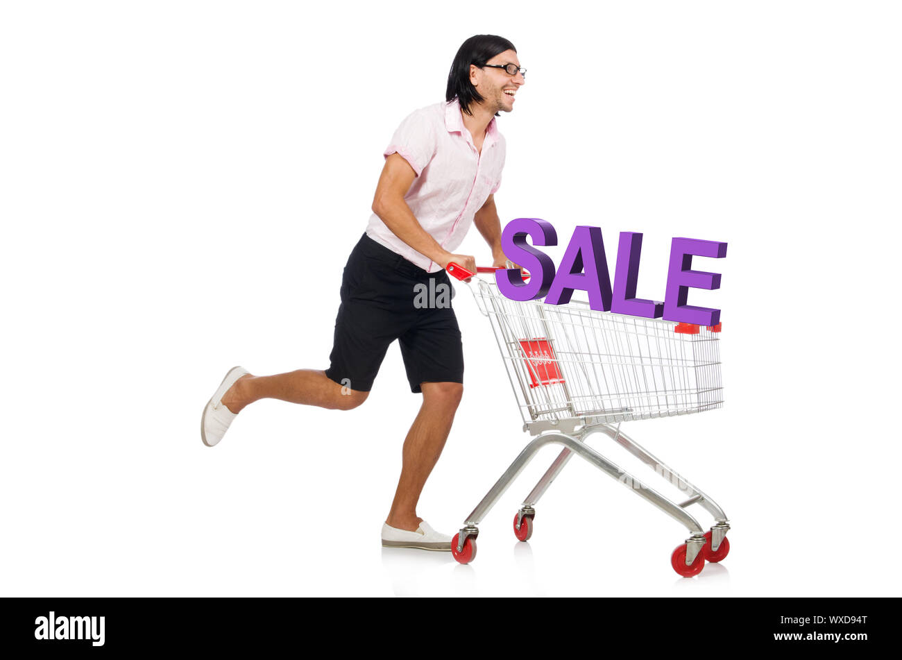 Man woman in supermarket man Cut Out Stock Images & Pictures - Alamy