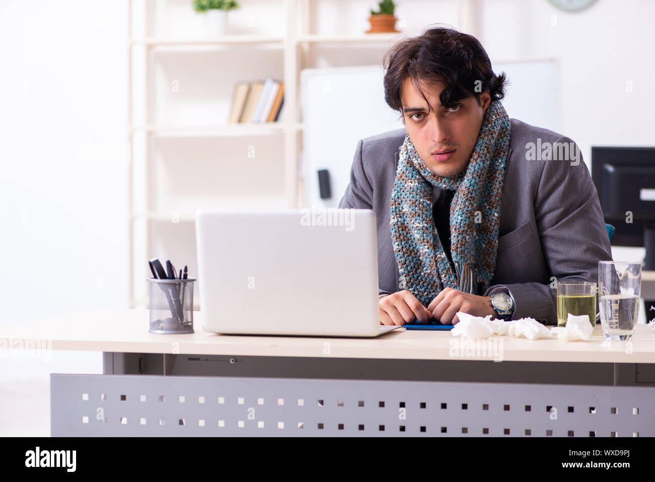 Business man coughing flu hi-res stock photography and images - Alamy