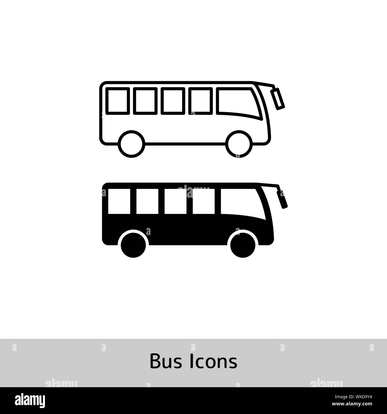 City bus icon outline hi-res stock photography and images - Alamy